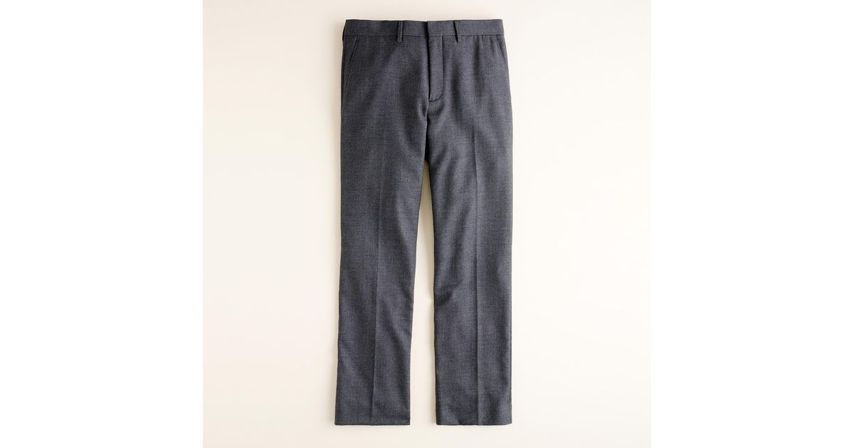 J Crew Bowery Classic Pant In Wool In Dark Charcoal Gray For Men Lyst